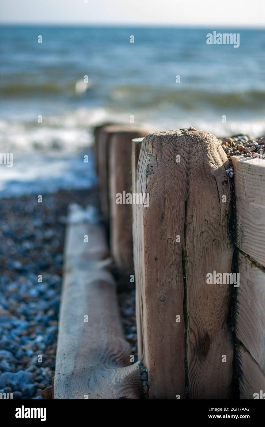 Evening on a cold beach, Worthing, West Sussex, UK Stock Photo - Alamy