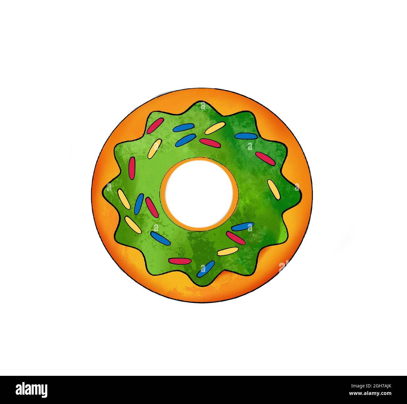 Illustration of a colored drawing of sweets - donuts with glaze of ...