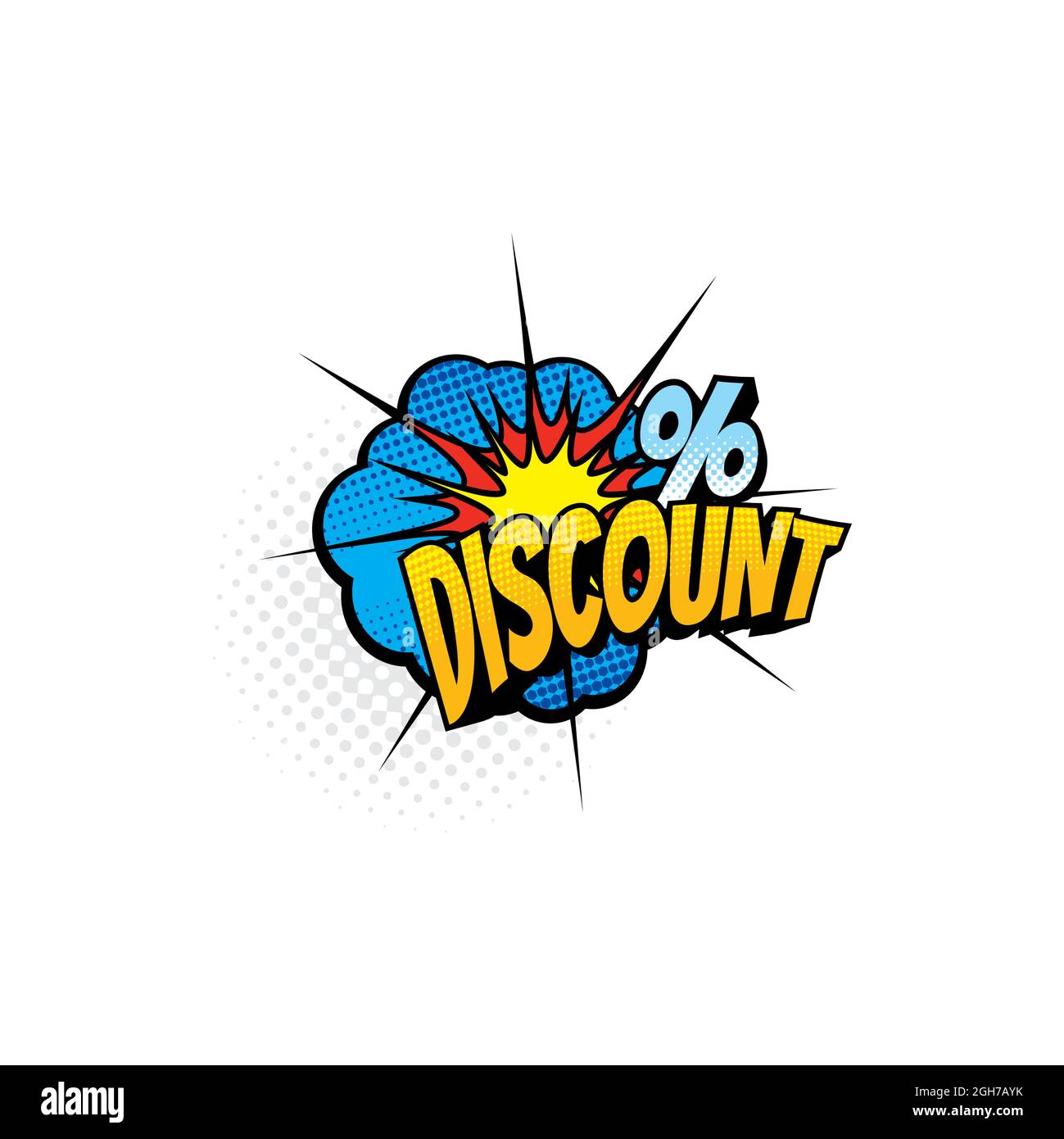 Half tone comic discount on price off percent reduction isolated pop ...