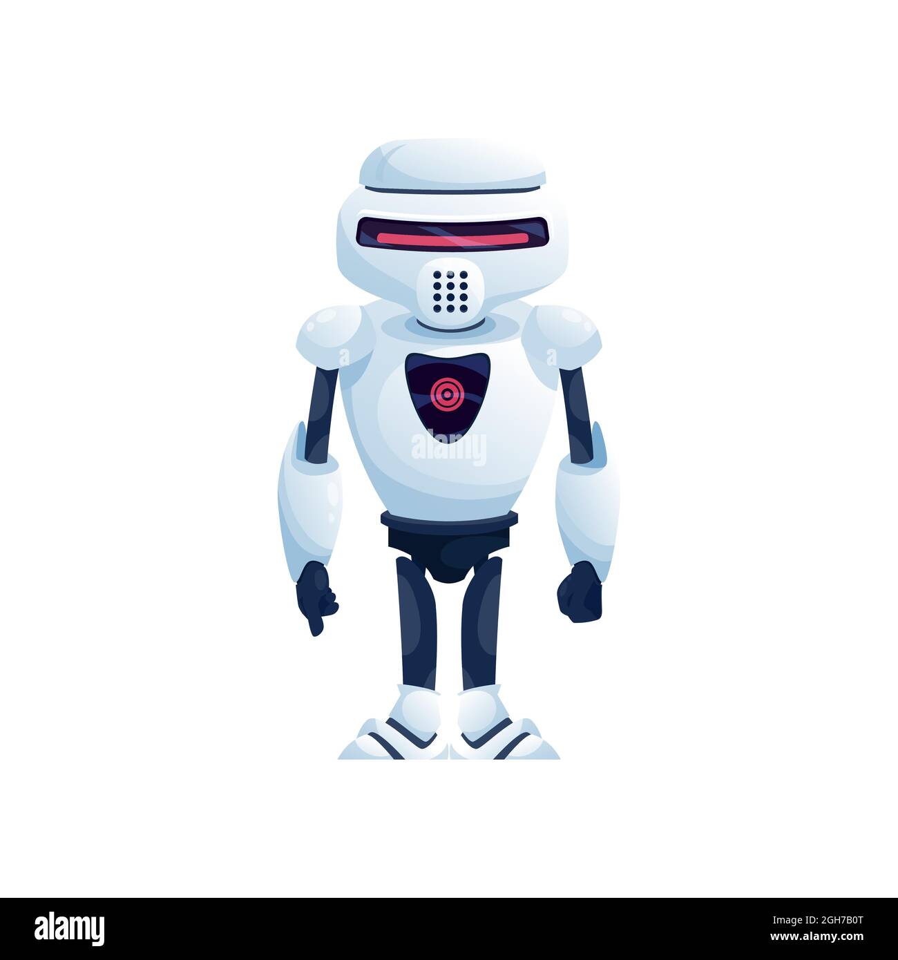 Virtual android, kids toy isolated white digital robot. Vector robot in ...