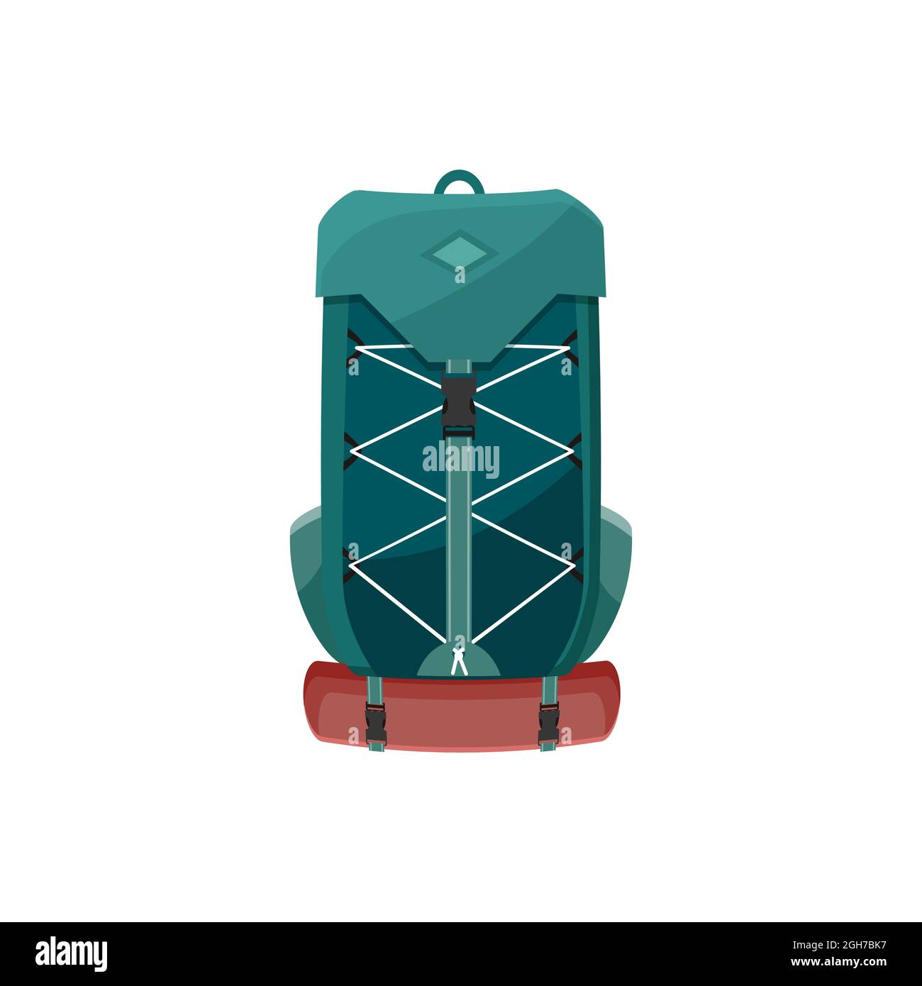 Backpack vector icon, camping or hiking rucksack, cartoon touristic ...