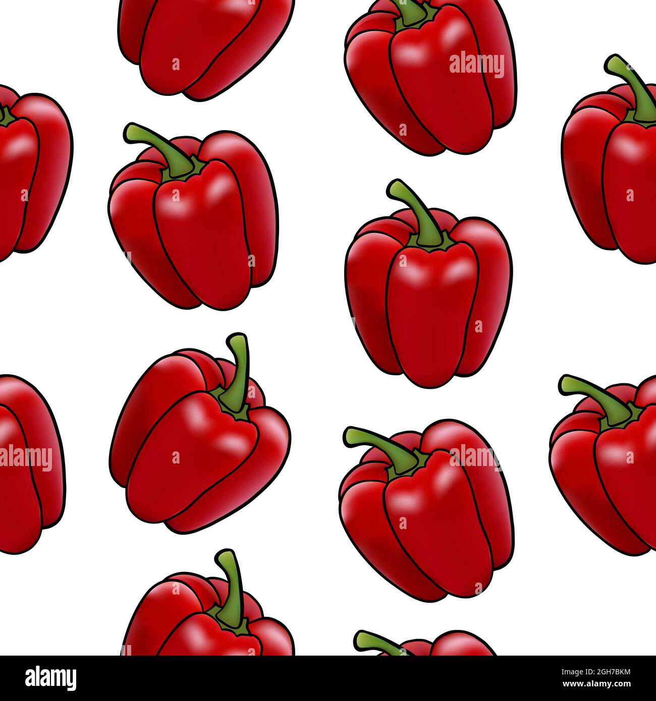 Vector illustration of a vegetable bell pepper in the style of realism ...