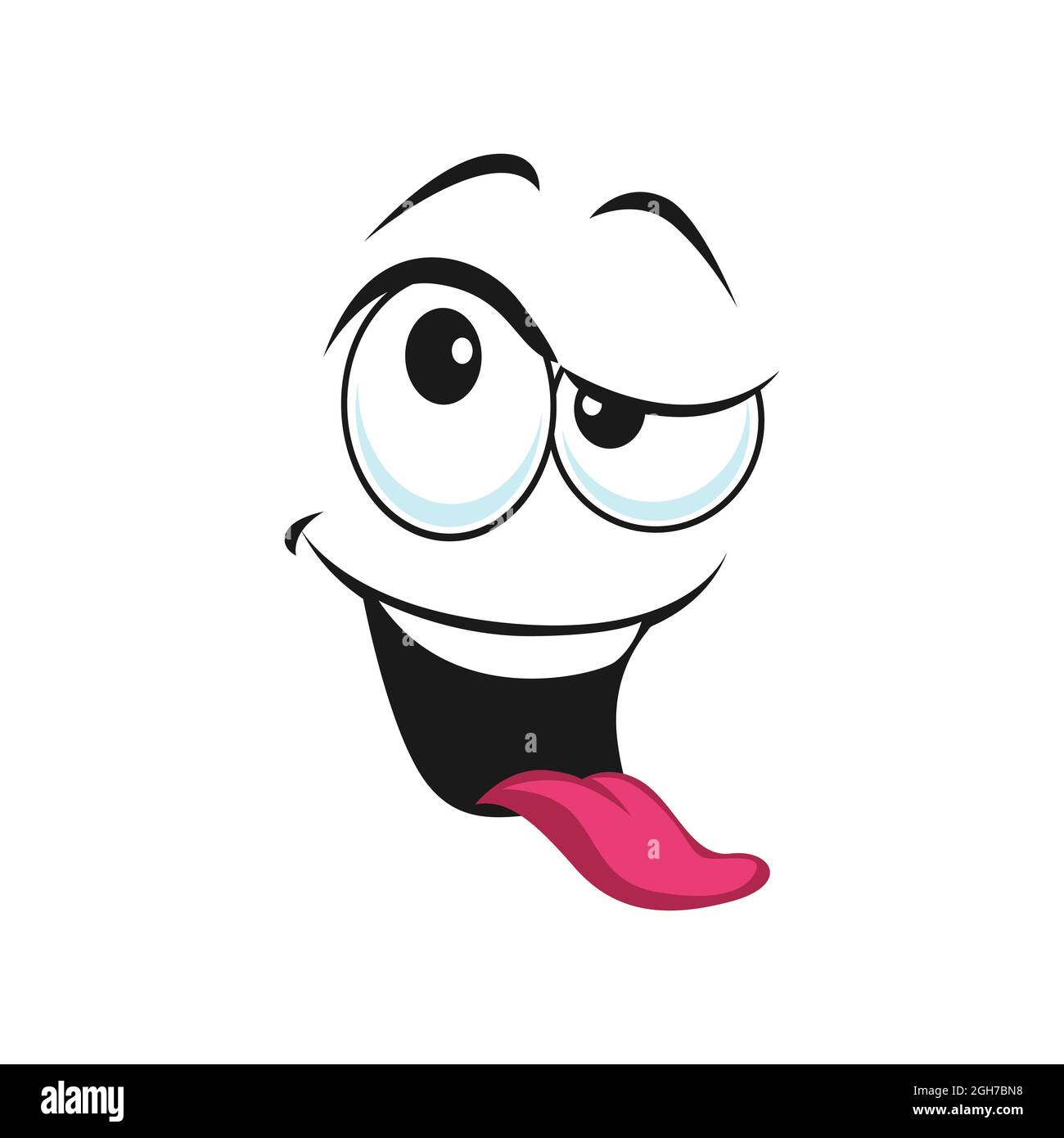Strange Emoji Crazy Idiot Showing Long Tongue Isolated Teasing Face