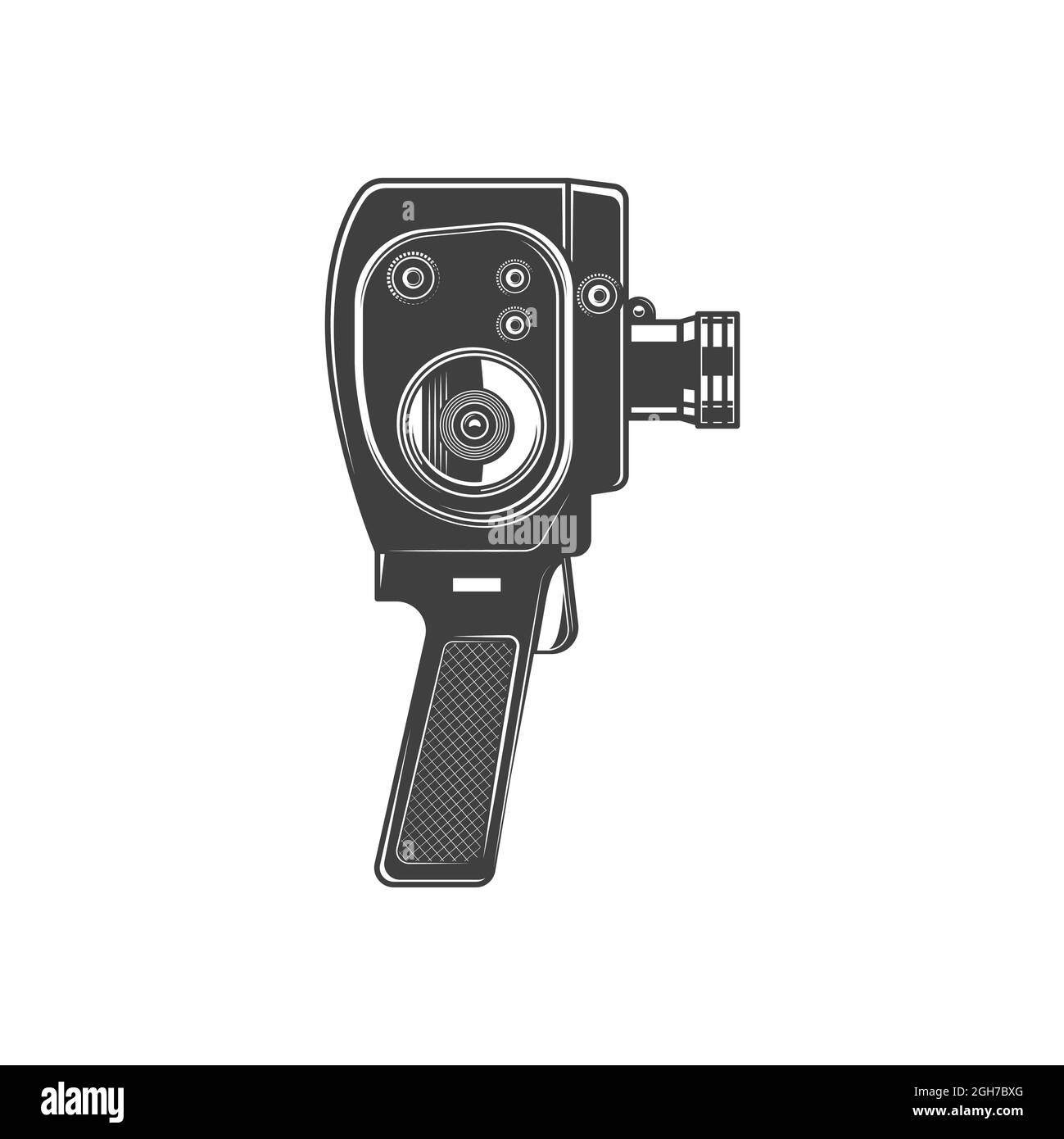 Film making device isolated photo camera monochrome icon. Vector cinema ...