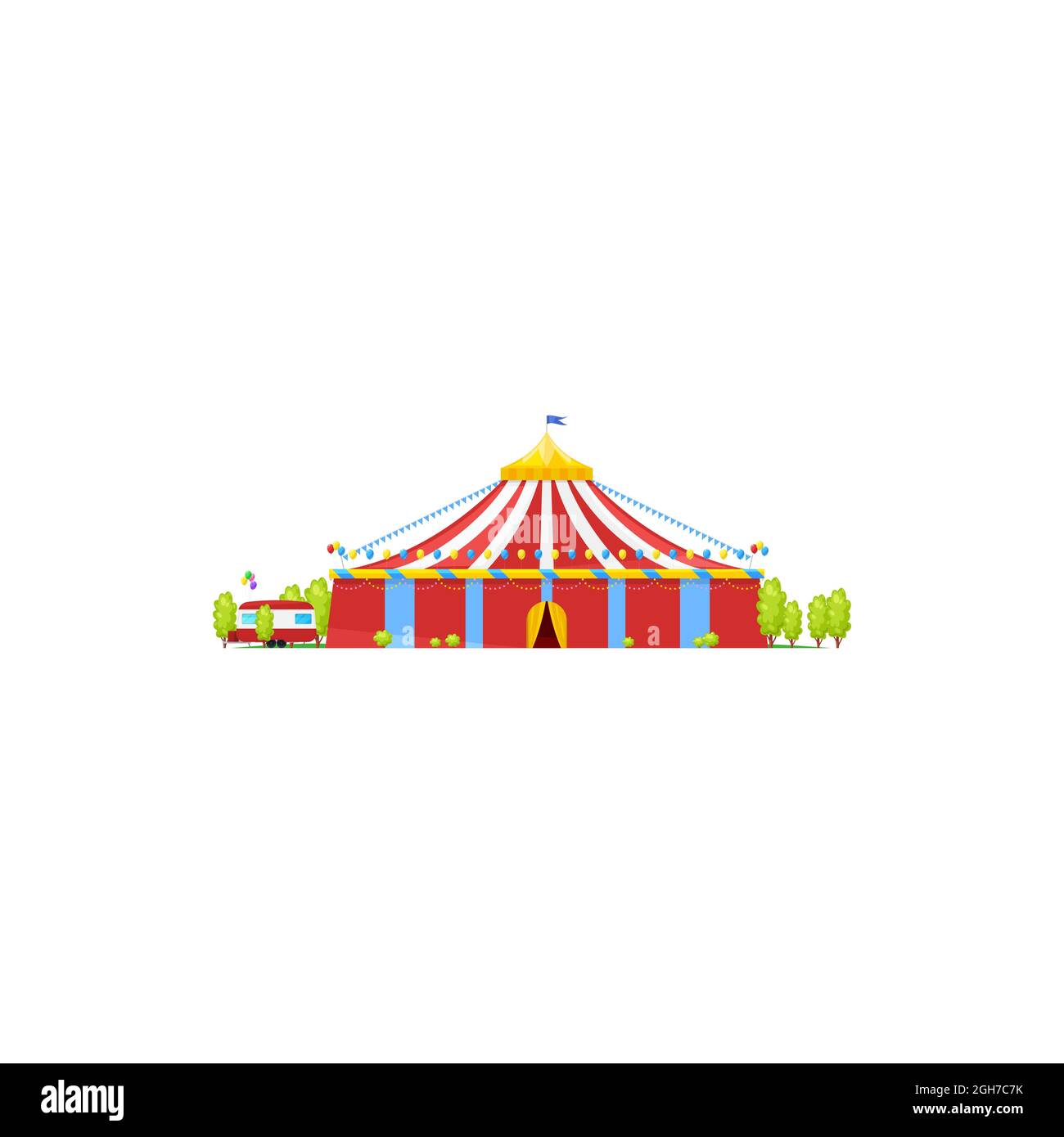 Striped circus tent isolated entertainment building exterior design ...