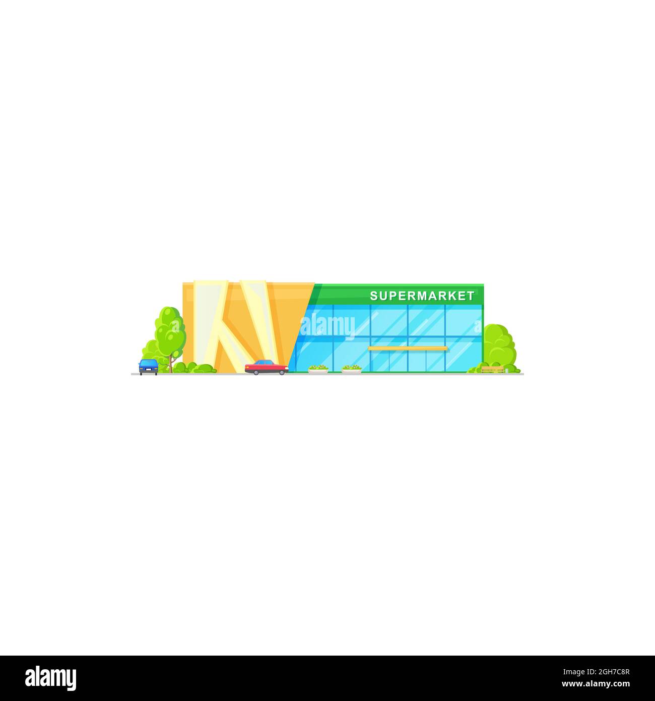 Supermarket mall building, store flat icon, vector city shop, front ...