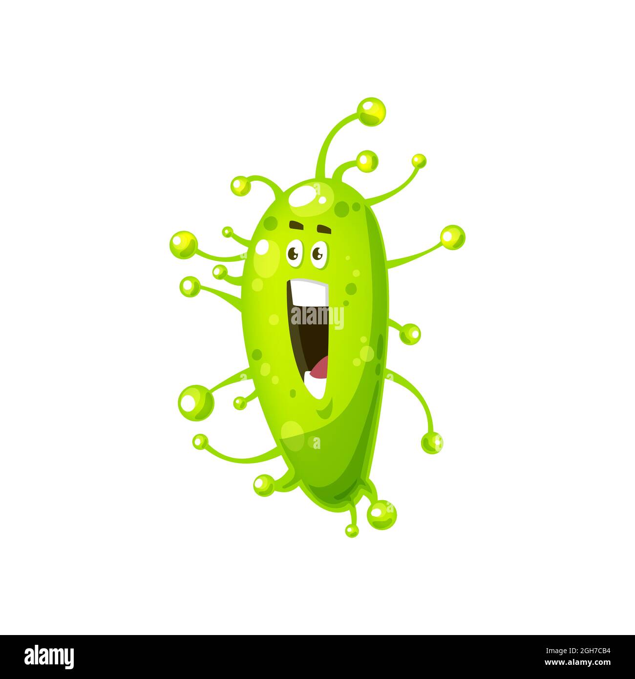 Parasite virus isolated scary green microbe. Vector bacterium in ...