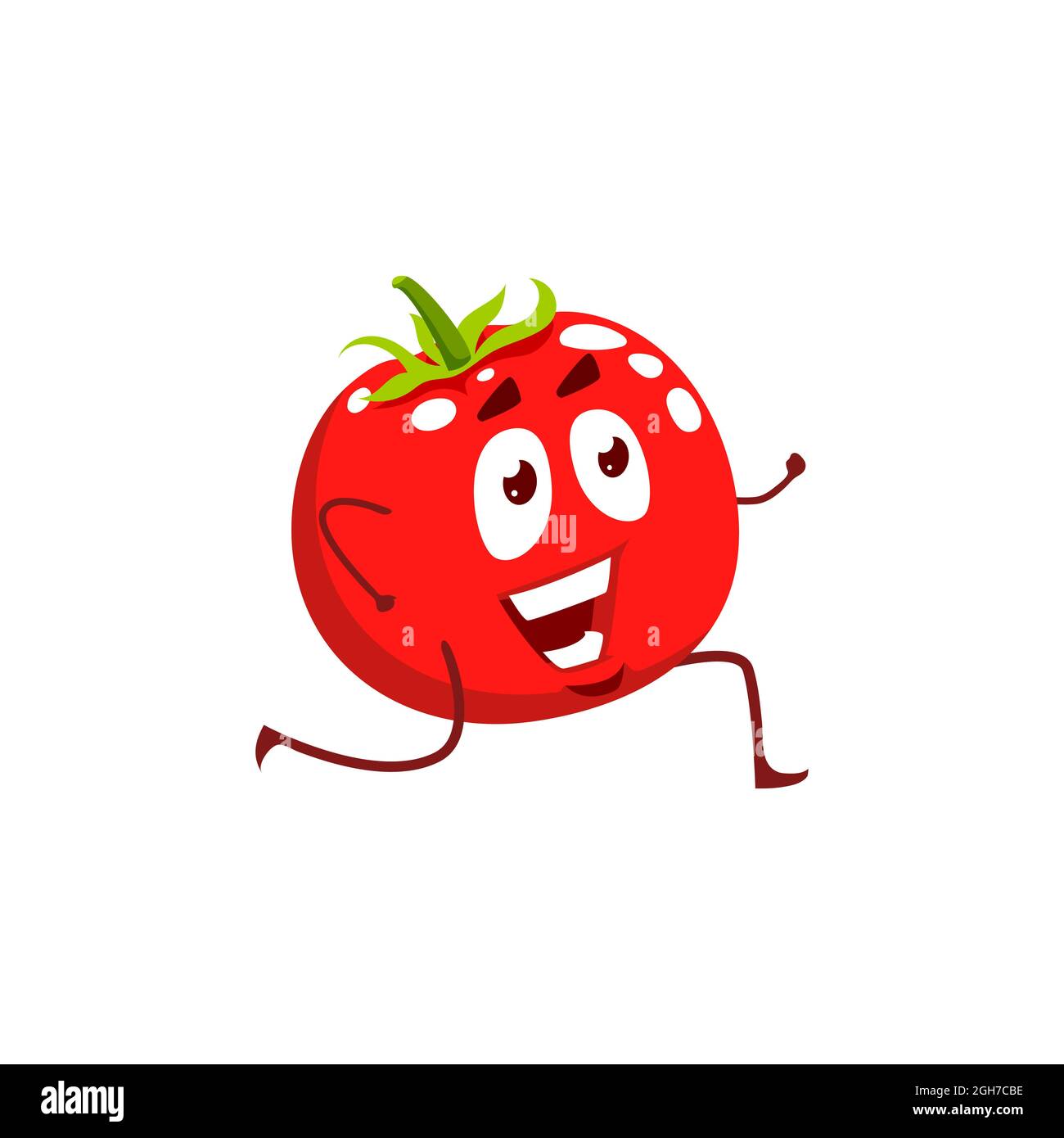 Cartoon tomato sportsman running, vector funny vegetable character ...