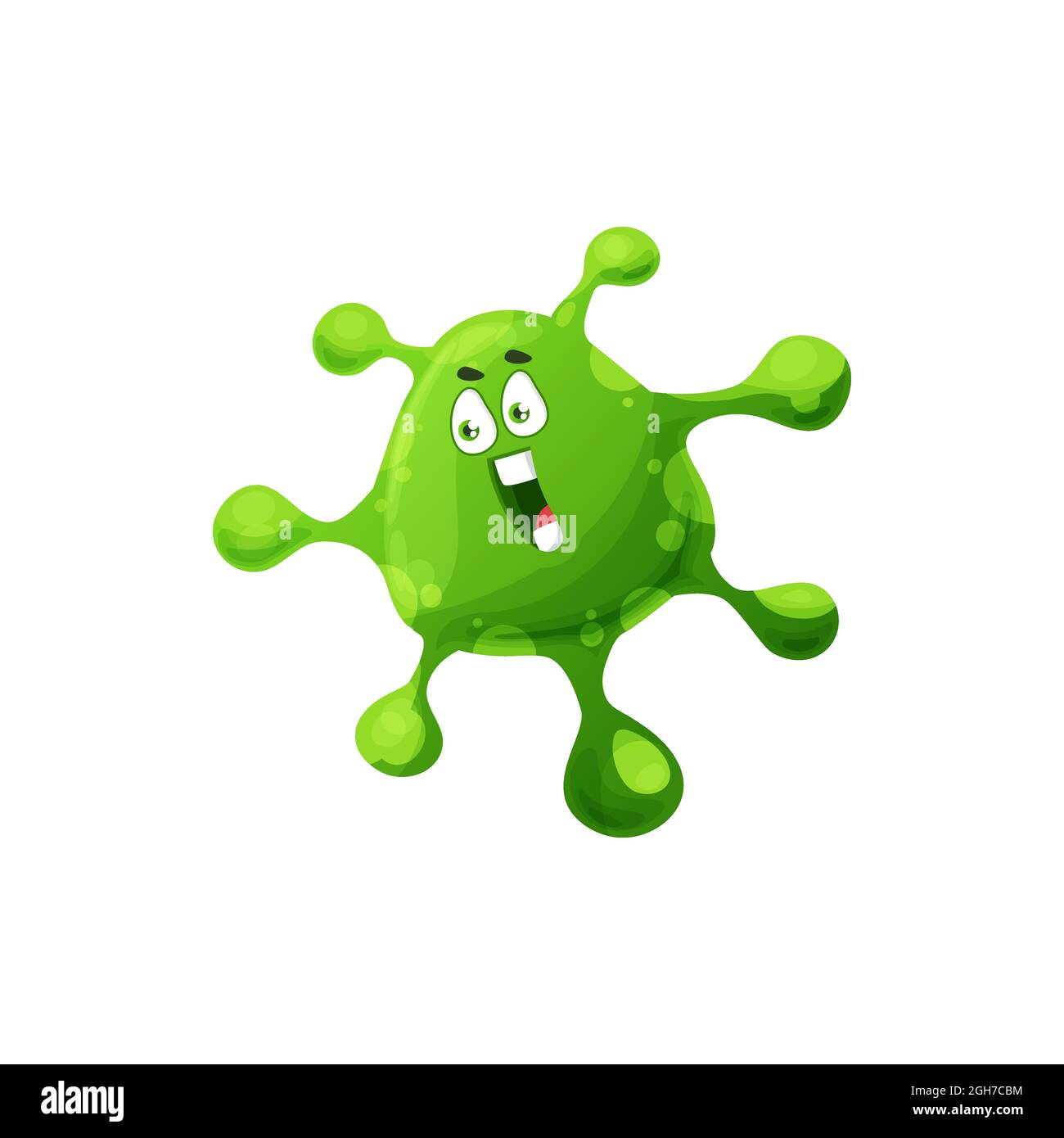 Comic virus isolated green germ mutant, kids illness character. Vector ...