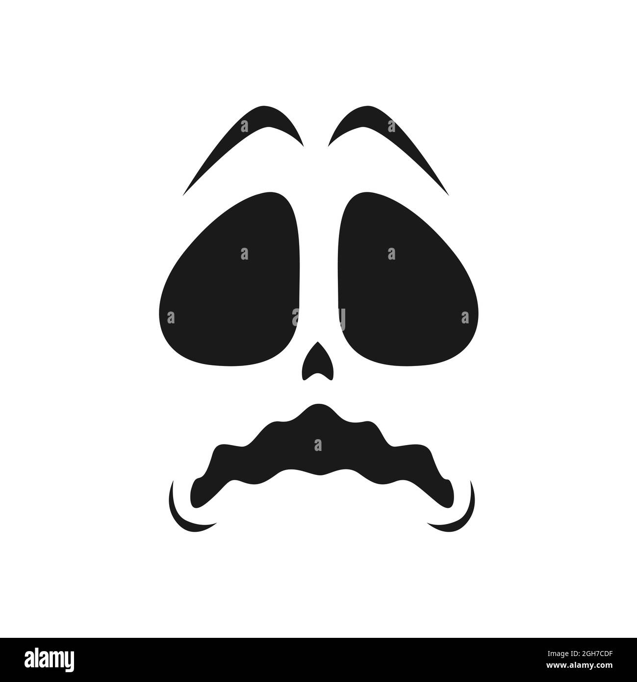 Frightened ghost face vector icon, Halloween emoji, scary evil creepy ...