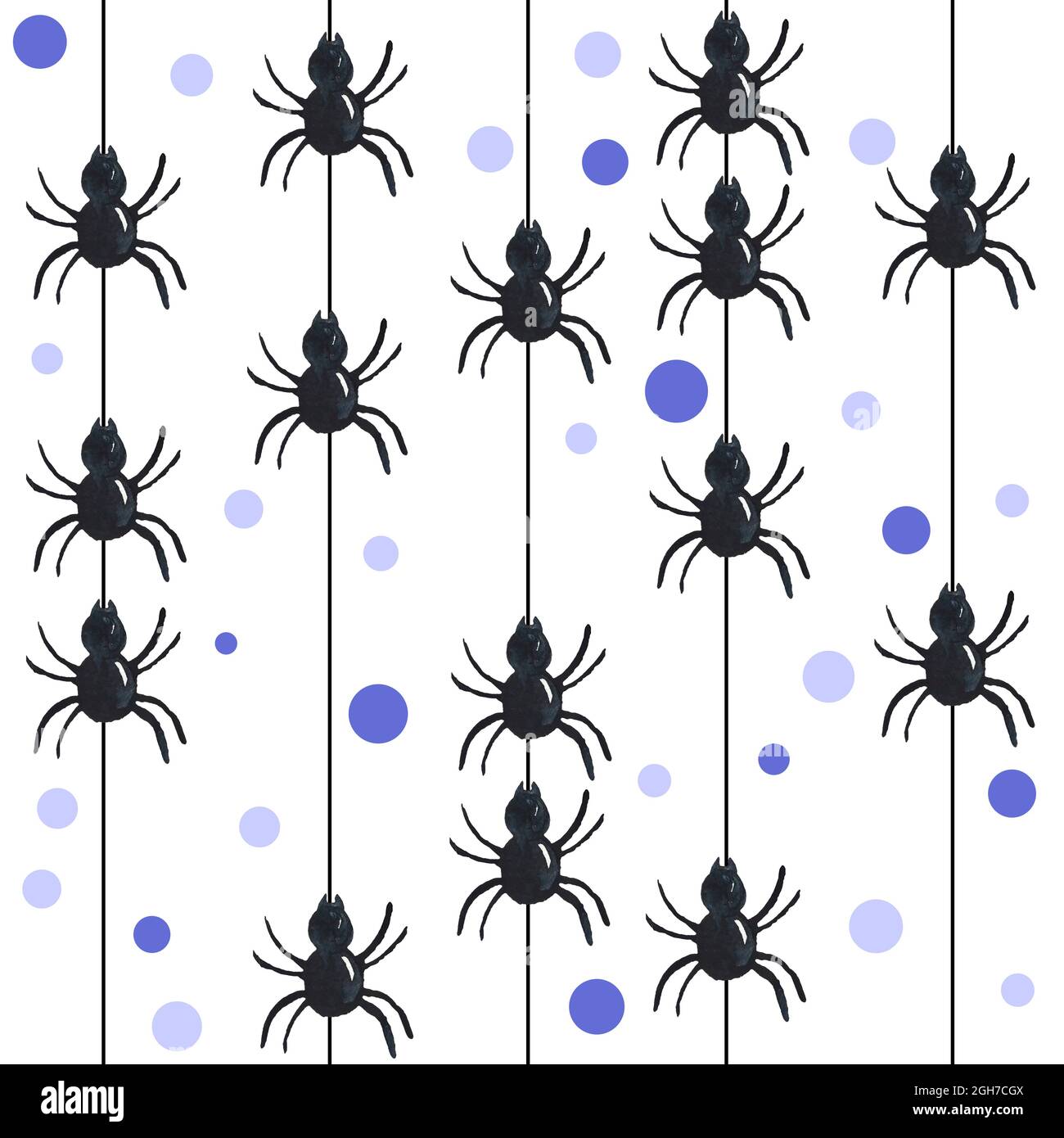 Hand drawn watercolor seamless pattern of Halloween fall autumn pastel ...