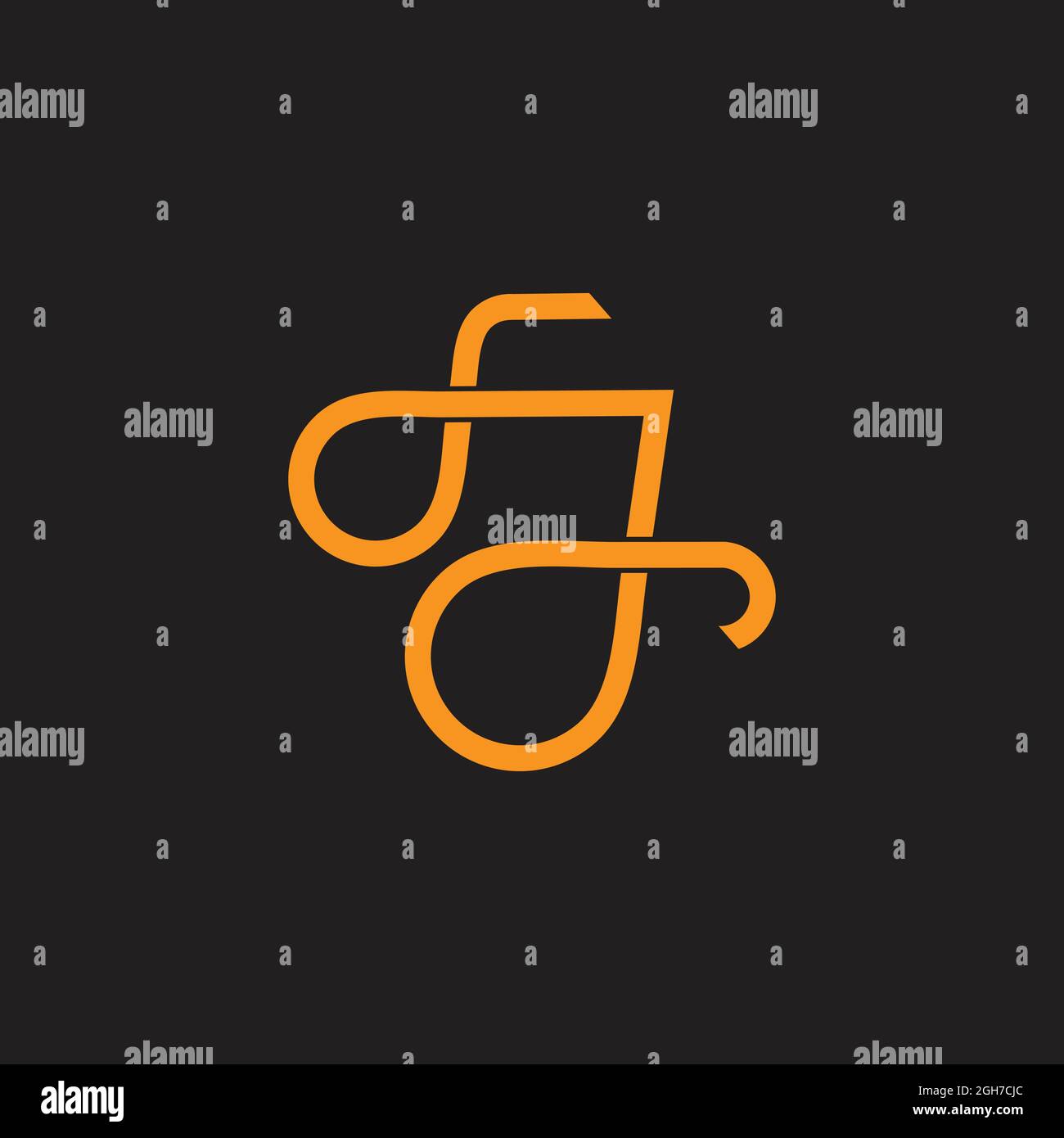 letter sd simple curves line art overlap logo vector Stock Vector Image ...