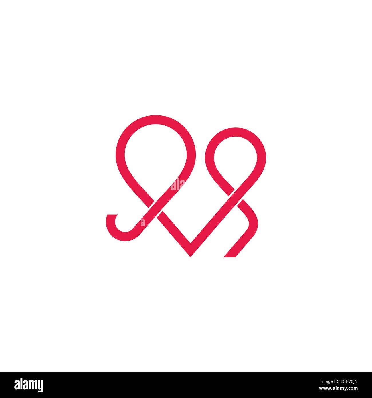 love heart ribbon wedding symbol logo vector Stock Vector Image & Art ...