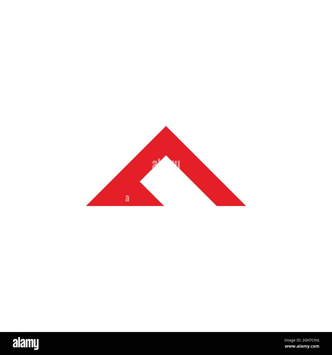 red triangle line arrow simple geometric simple logo vector Stock ...