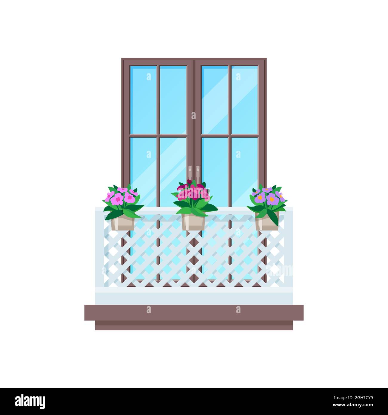 Terrace veranda wooden fence Stock Vector Images - Alamy