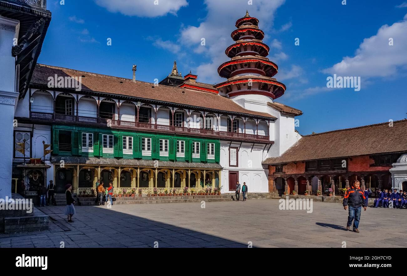 Nasal Chowk courtyard of the Hanuman Dhoka Royal Palace in Kathmandu ...
