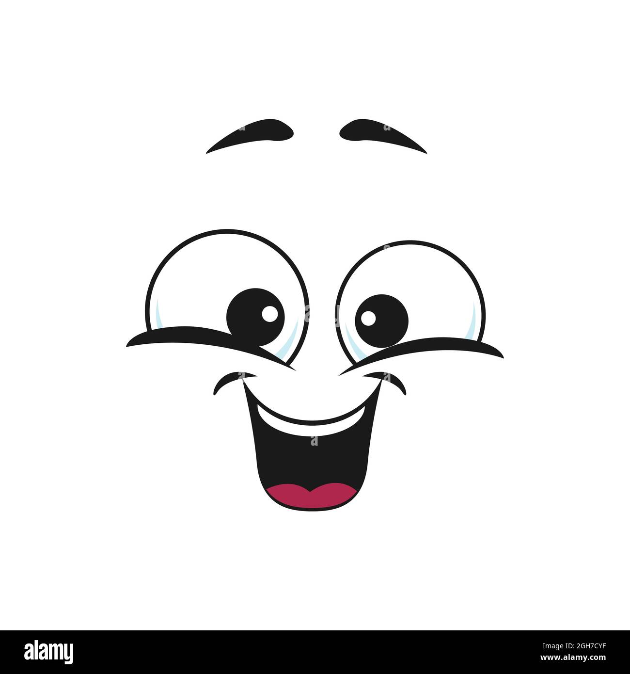 Kindhearted smiley isolated emoticon with pleased eyes. Vector face ...