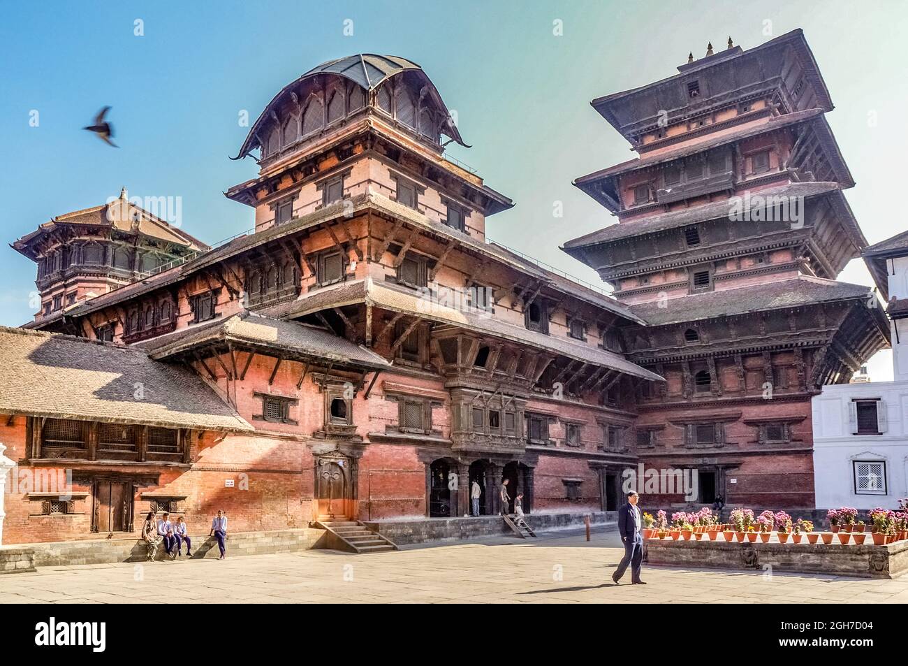 Nasal Chowk courtyard of the Hanuman Dhoka Royal Palace in Kathmandu ...