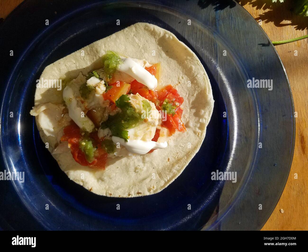 Mexican Lenguado Fish Stew Taco With Raw Salsa Verde Stock Photo - Alamy