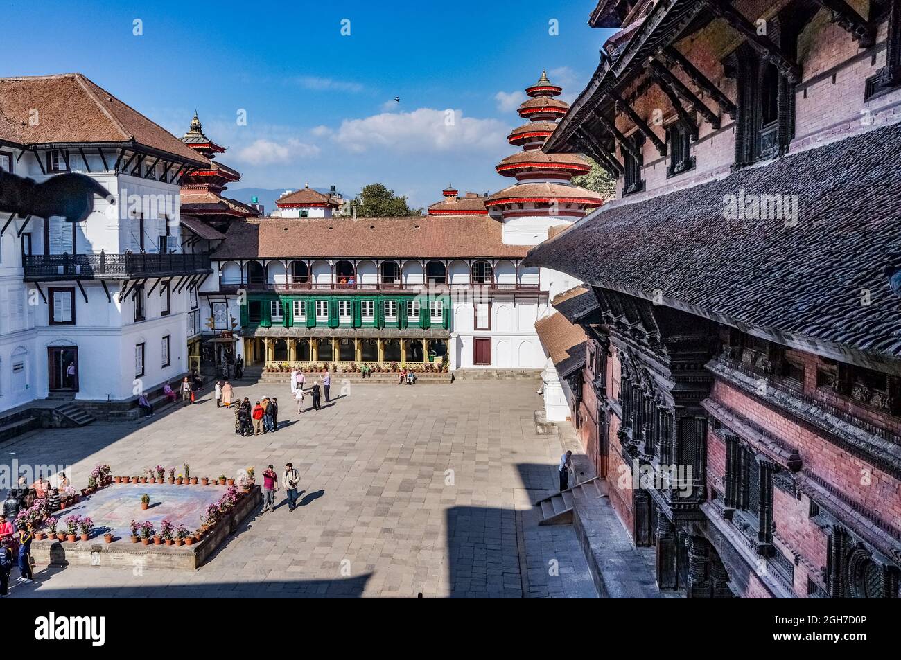 Nasal Chowk courtyard of the Hanuman Dhoka Royal Palace in Kathmandu ...