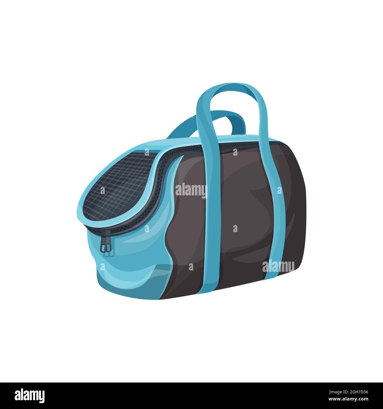 Dogs and cats carrier bag isolated portable sack flat cartoon icon ...