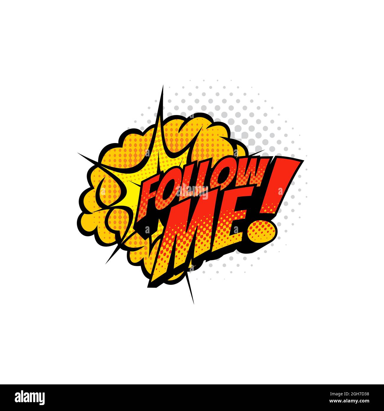 Bloggers following label in pop art comic retro style isolated follow ...