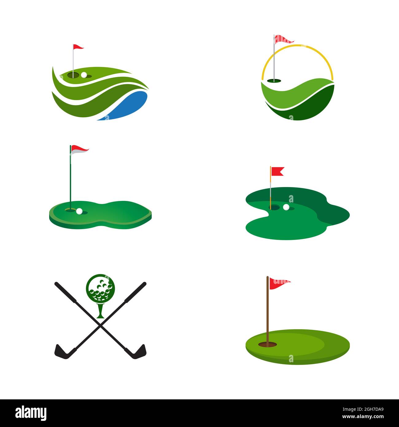 Golf Logo Template vector illustration icon design Stock Photo - Alamy