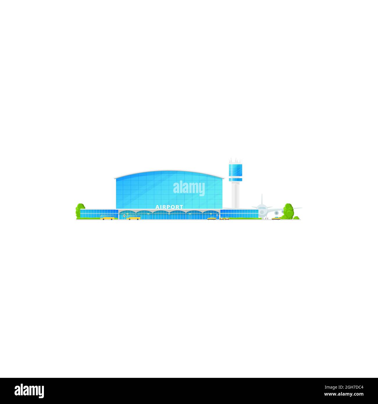 Concourse airport building isolated modern terminal icon. Vector ...