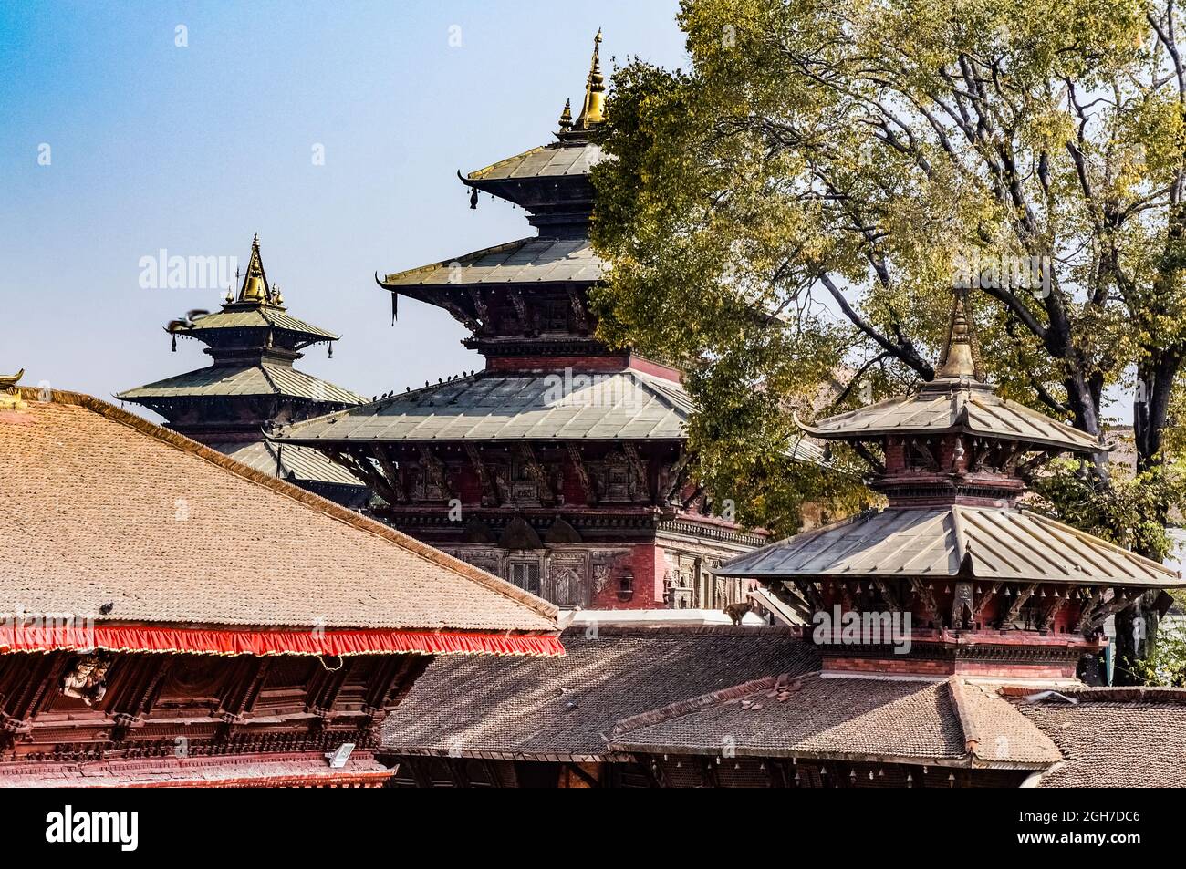 Degu Taleju temple seen from Kathmandu Durbar square, before the 2015 ...