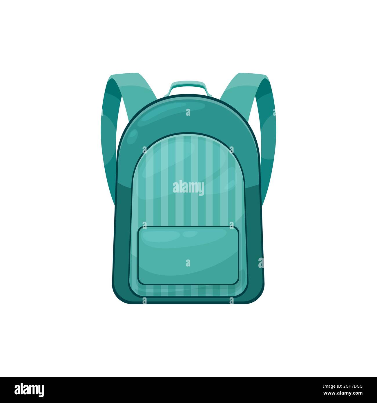 Kids schoolbag isolated vector icon, cartoon student rucksack of green ...