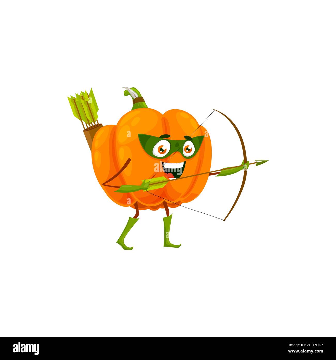 Cartoon pumpkin fairytale hero isolated vector icon. Funny vegetable in ...