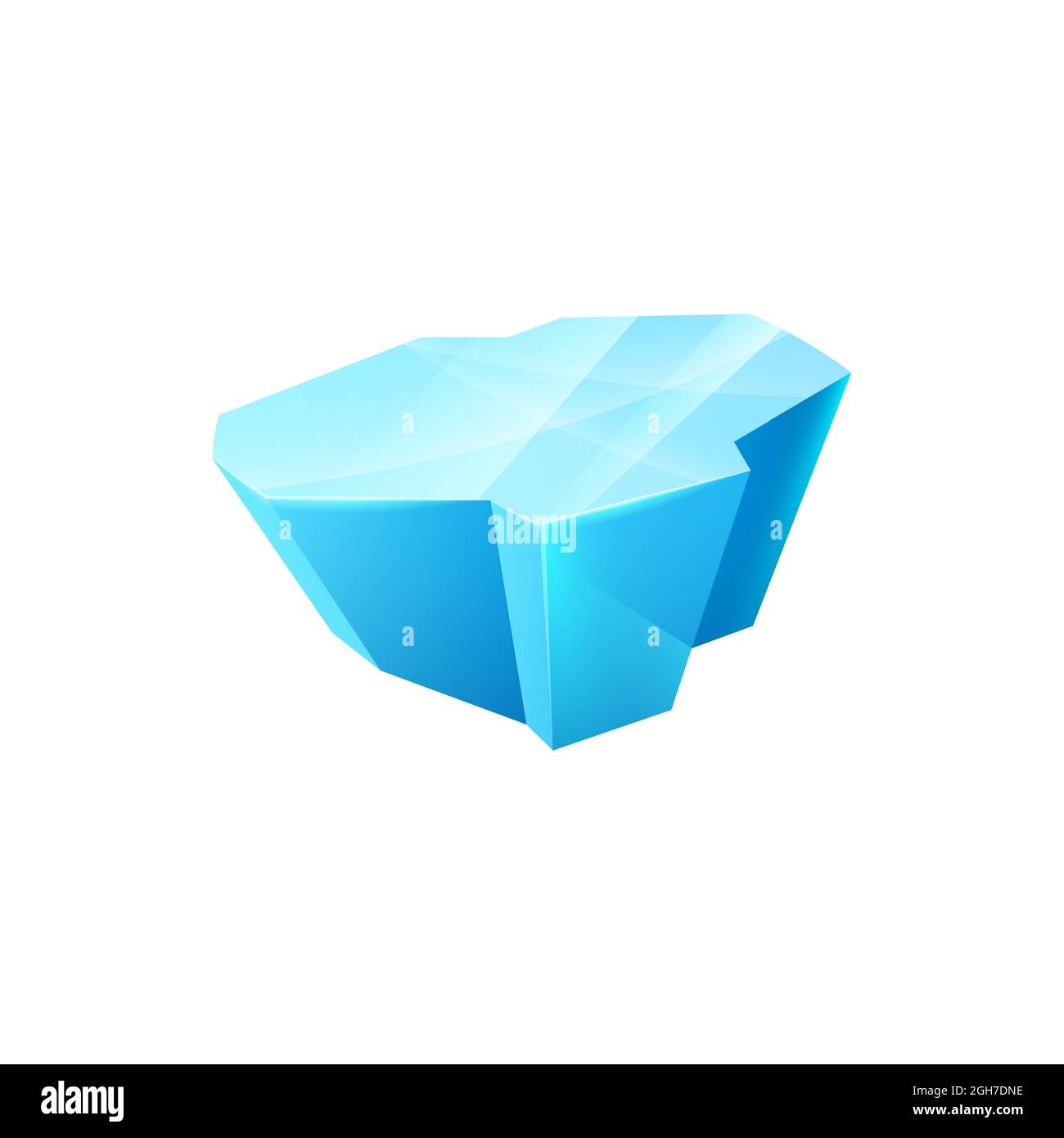 Ice crystal, frozen floe vector block. Gui or ui game icicle winter ...