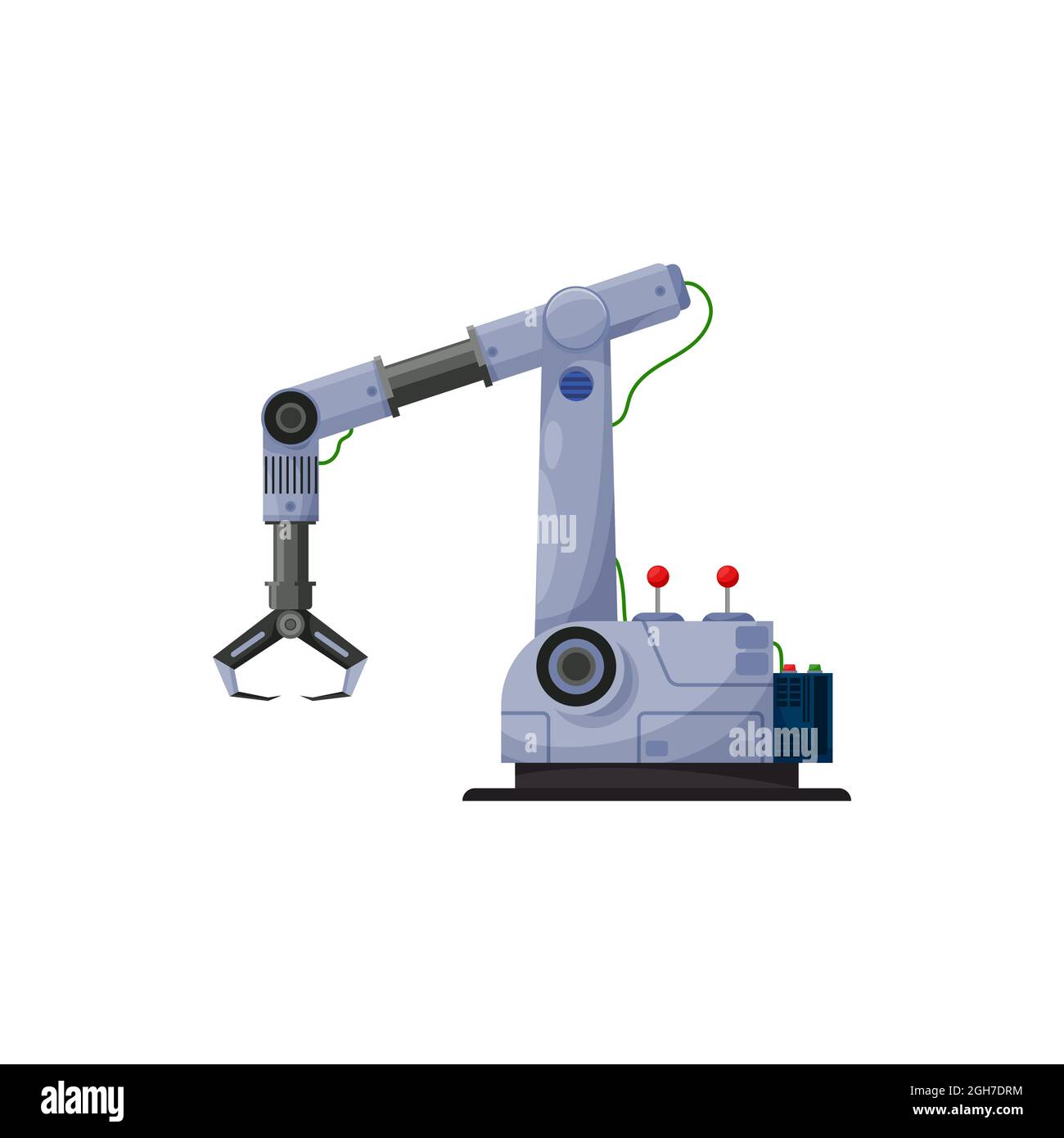 Automated claw, robotic arm, manufacture robot isolated factory automation. Vector automation ...