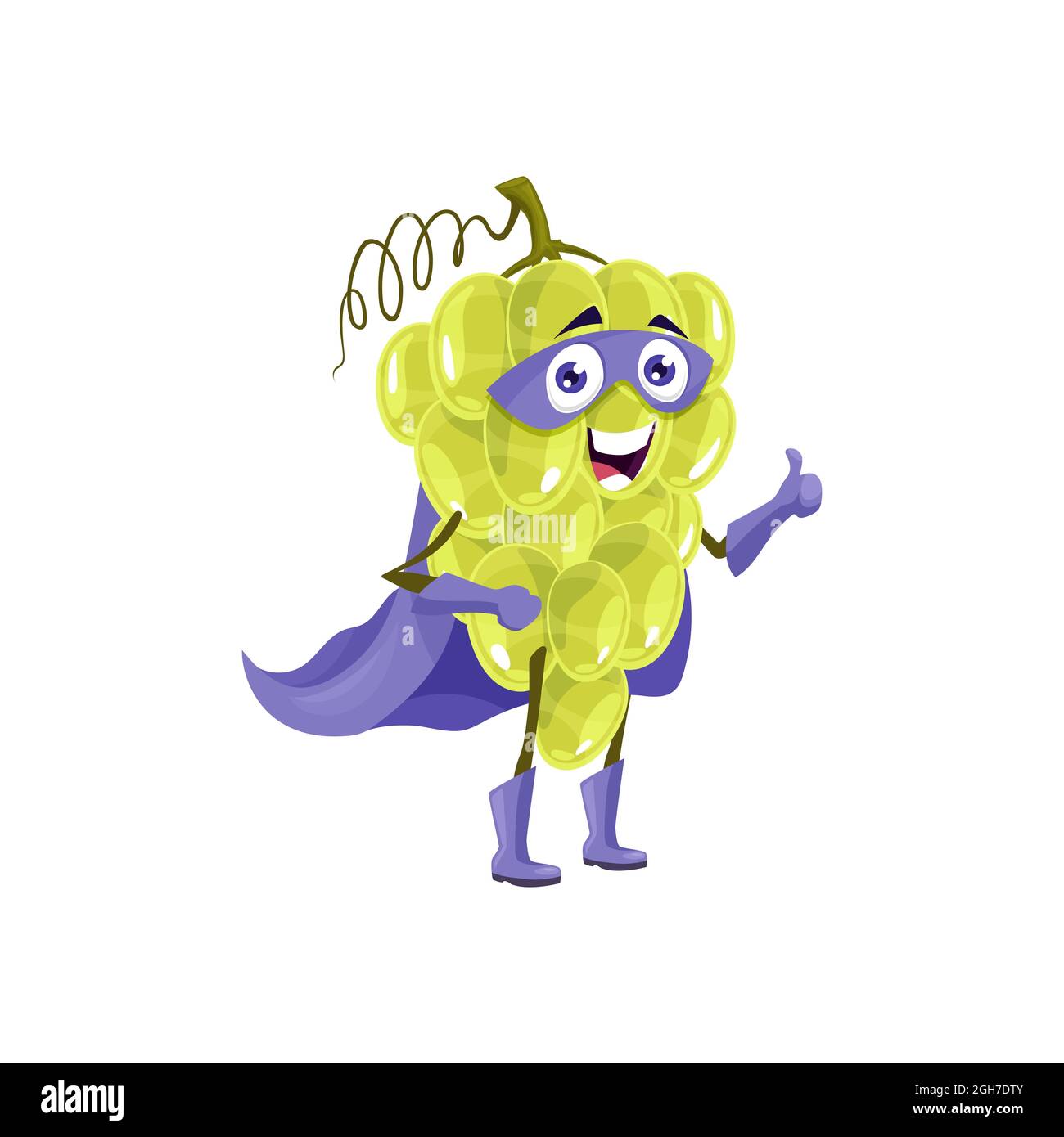 Grape fruit superhero cartoon character, vector fruit in super hero ...