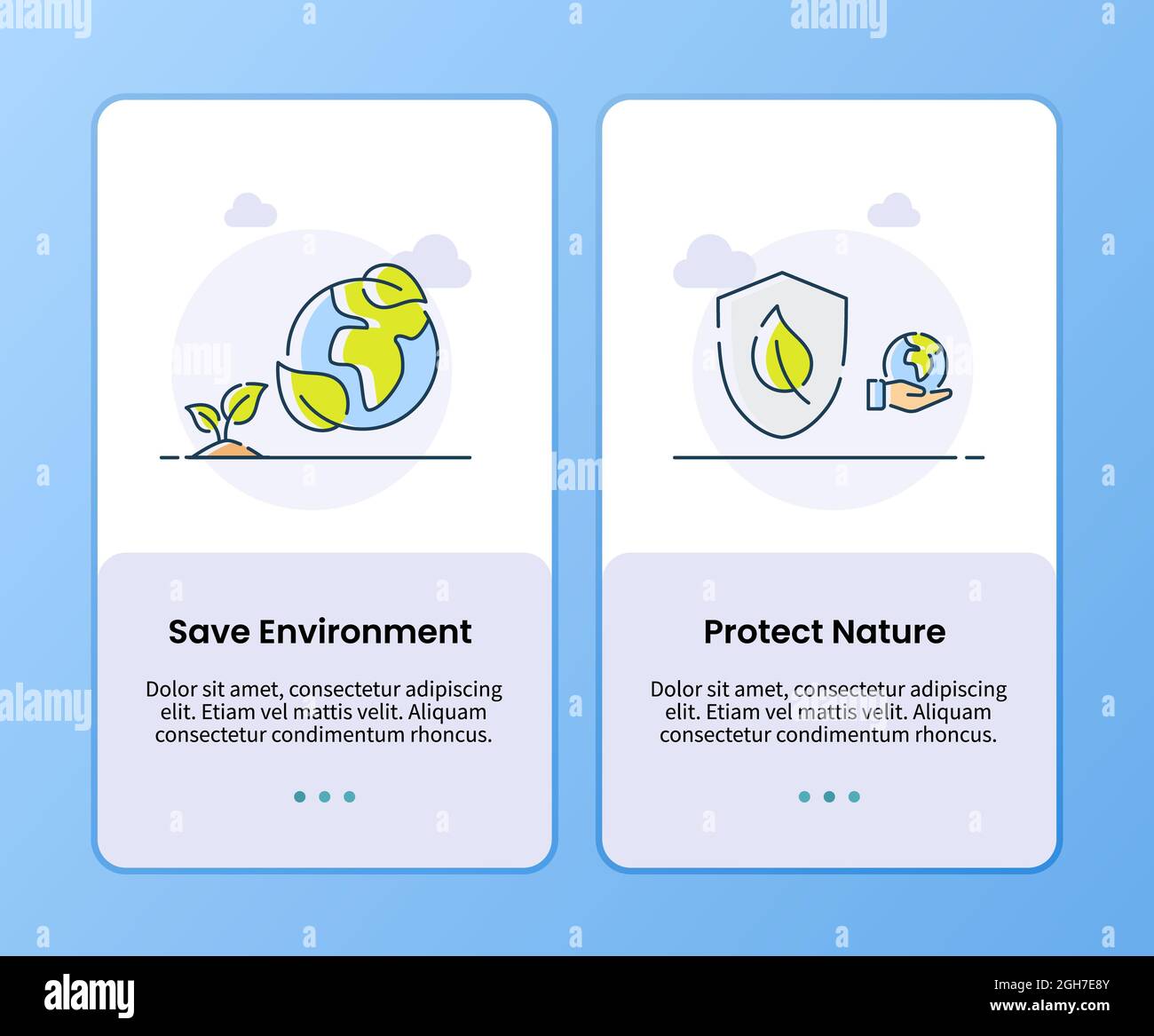 save environment and protect nature onboarding template for mobile ui ...