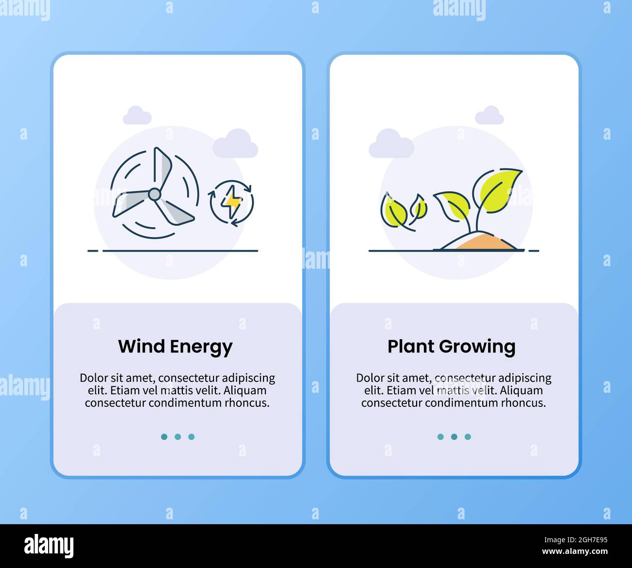 wind energy and plant growing onboarding template for mobile ui app ...