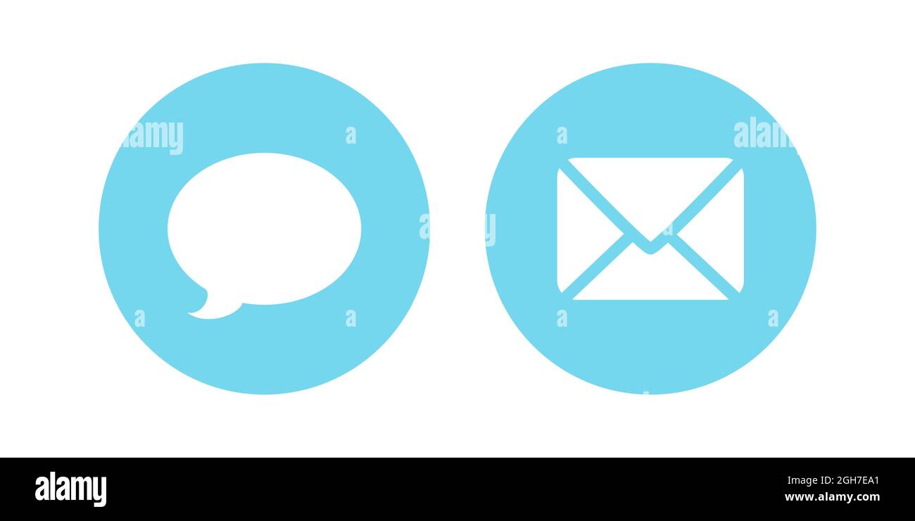 Message icons for online communication. Message and email icons ...