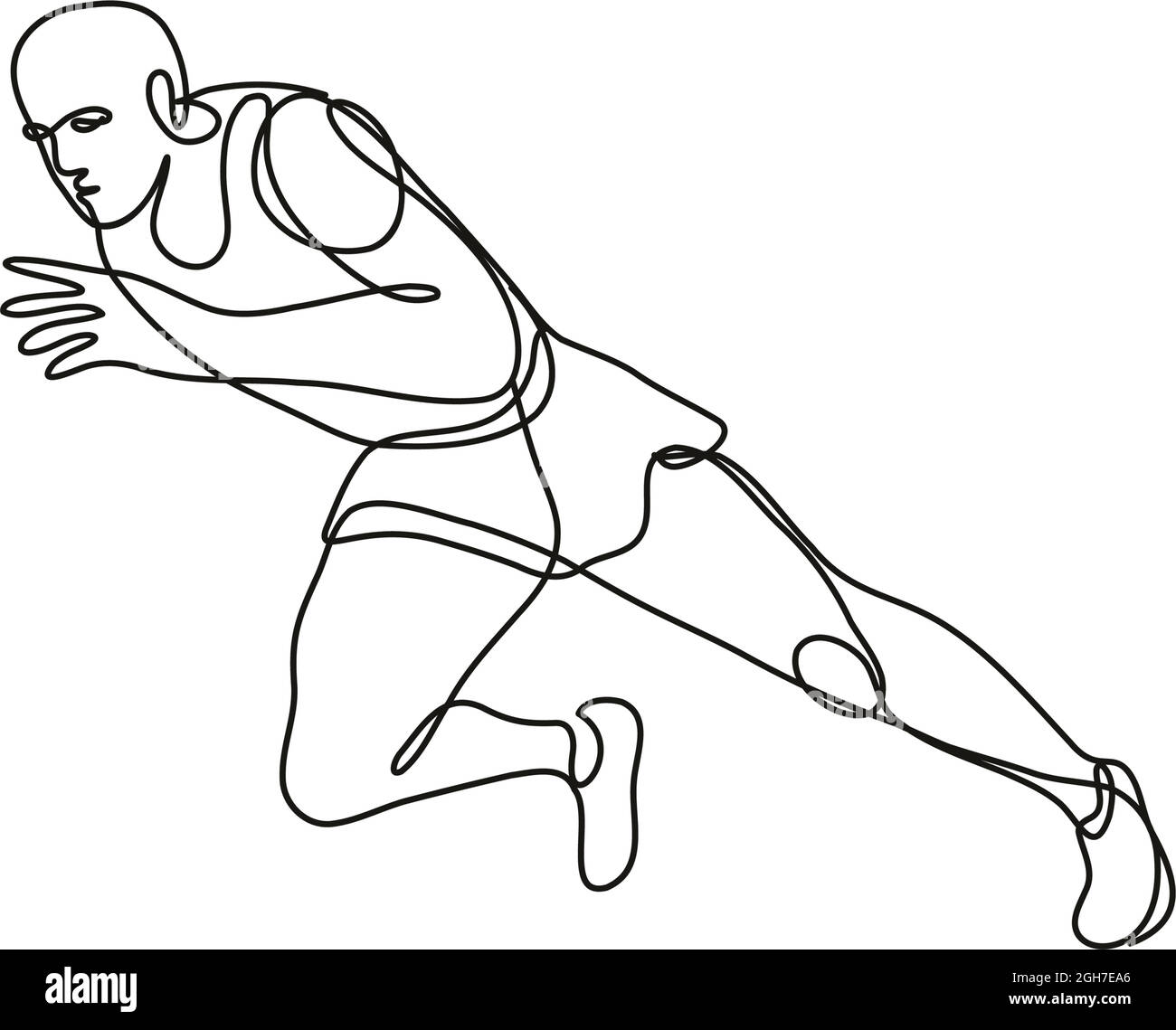 Continuous line drawing illustration of a track and field athlete ...