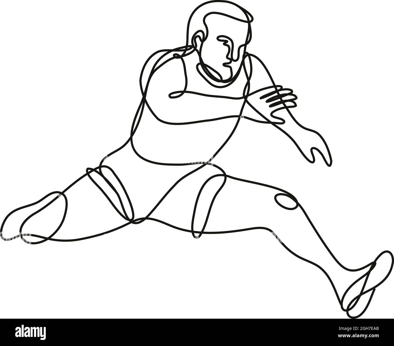 Continuous line drawing illustration of a track and field athlete ...