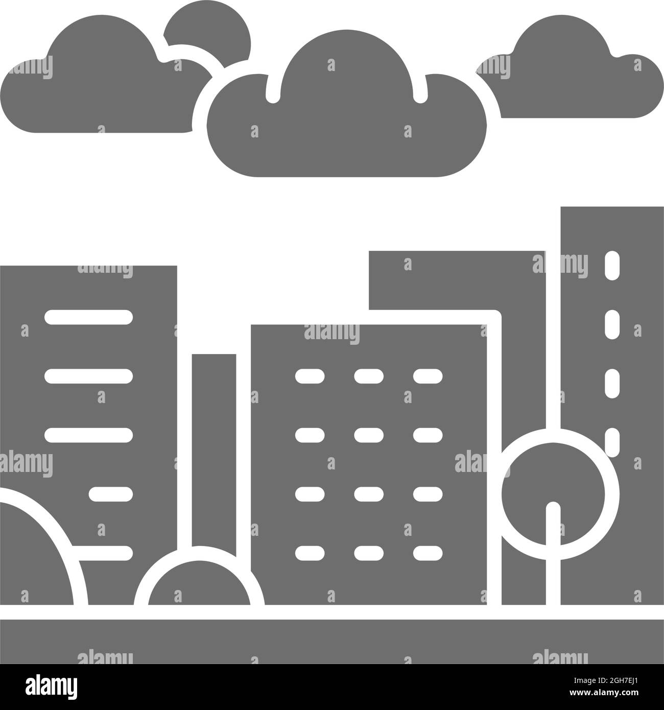 City, town and countryside landscape grey icon Stock Vector Image & Art ...