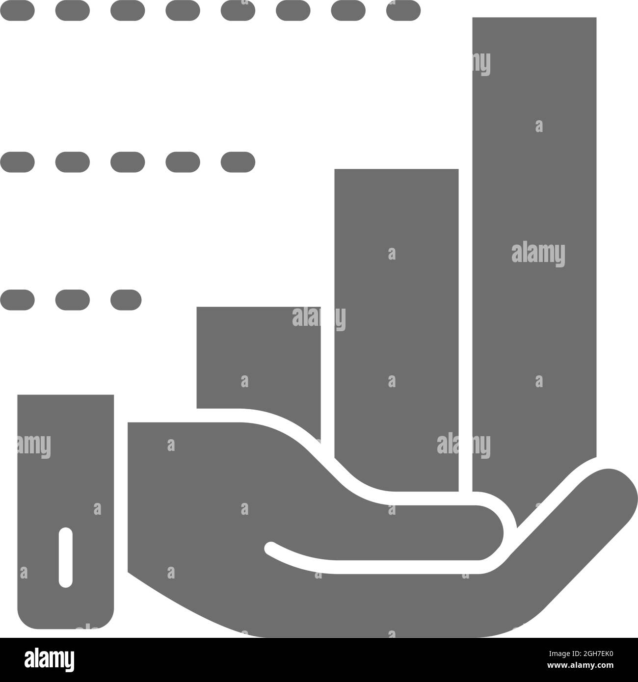 Vector hand with growth chart grey icon Stock Vector Image & Art - Alamy