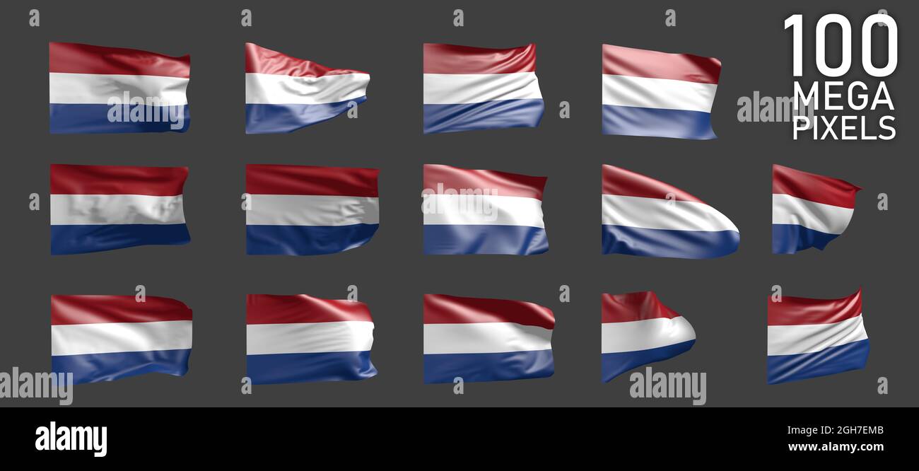 Netherlands flag isolated - different pictures of the waving flag on ...