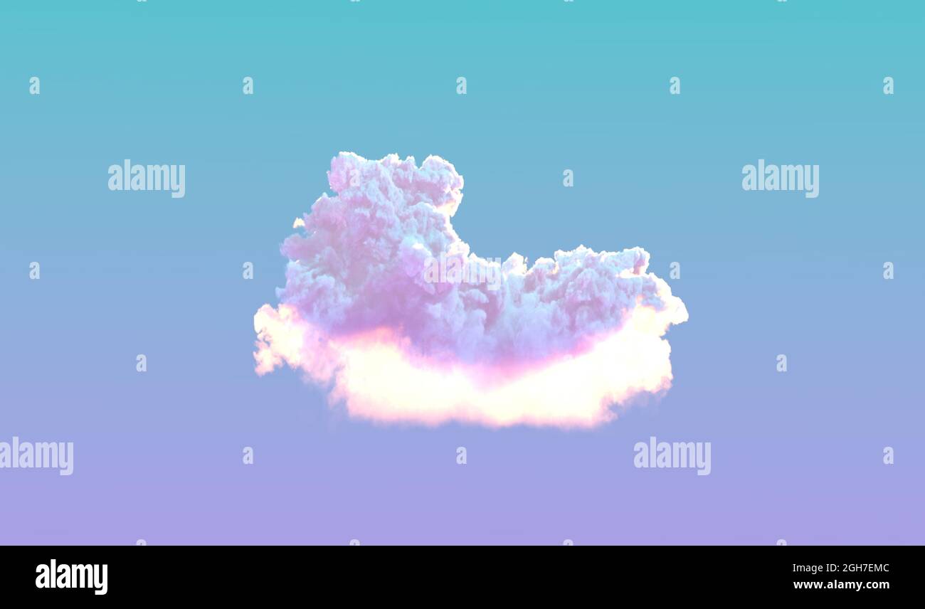cute one sunset cloud , cgi nature 3D rendering Stock Photo - Alamy