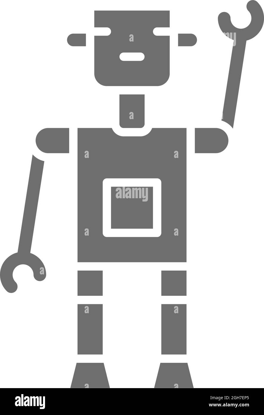 Robot, bot, chatbot, artificial intelligence grey icon Stock Vector ...