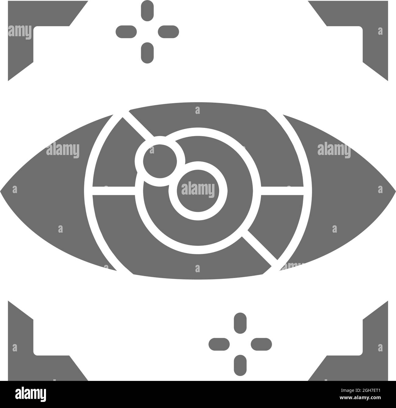 Artificial intelligence eye, cyber spying, computer surveillance grey ...