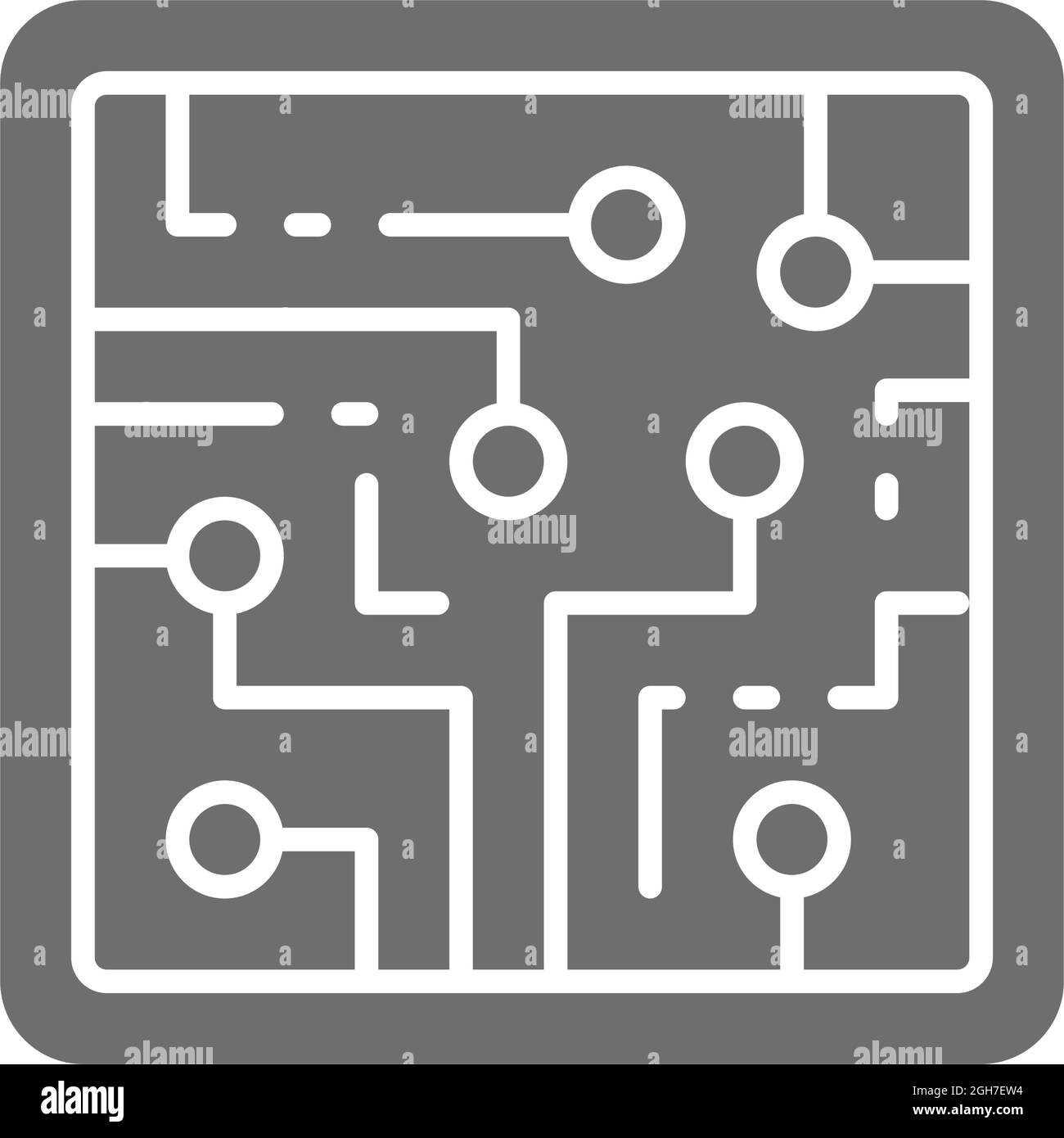 CPU, computer chip, electronic circuit, processor grey icon Stock Vector Image & Art - Alamy