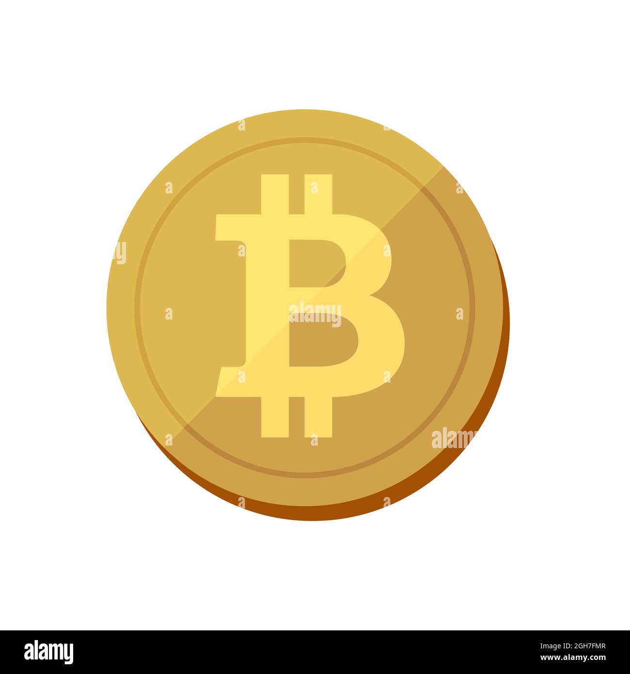 A coin representing in b symbol as like bitcoin the electronic currency ...