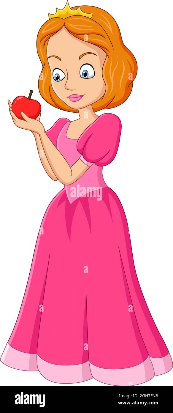 Cartoon cinderella holding red apple Stock Vector Image & Art - Alamy