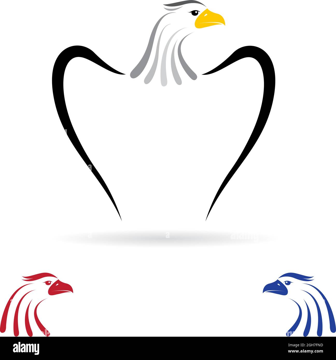 Vector image of an eagle on white background. Easy editable layered ...