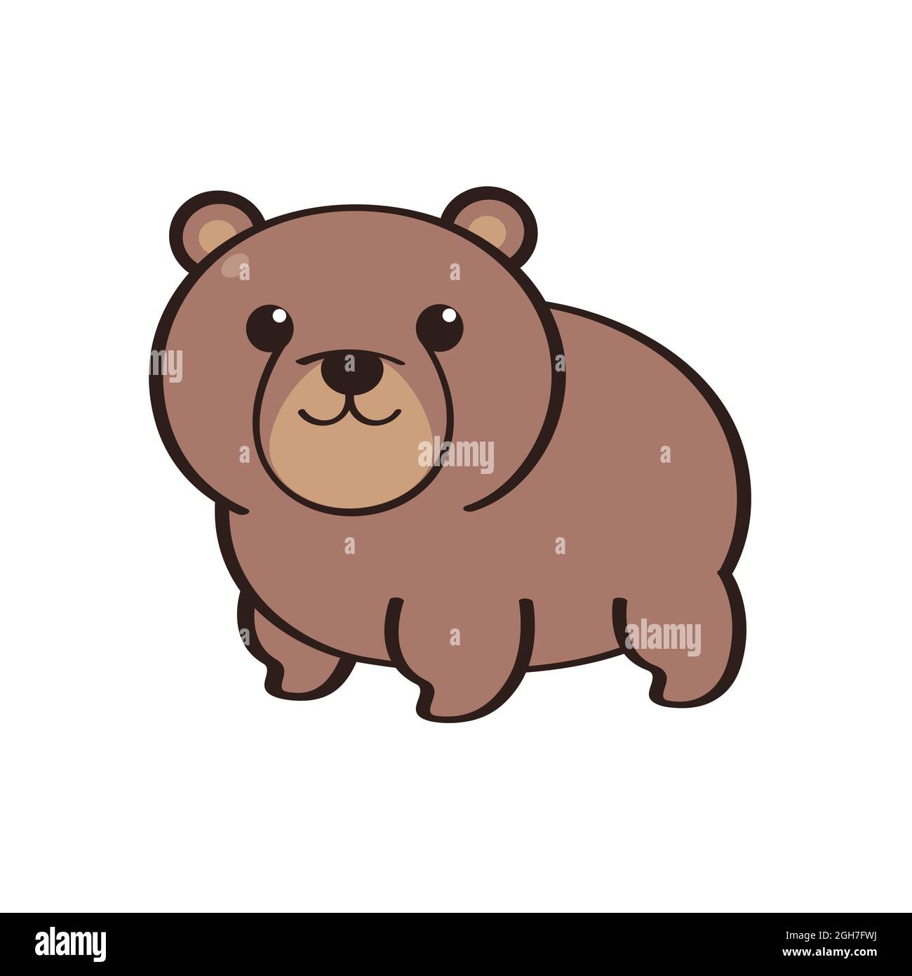 Cute Cartoon Grizzly Bear